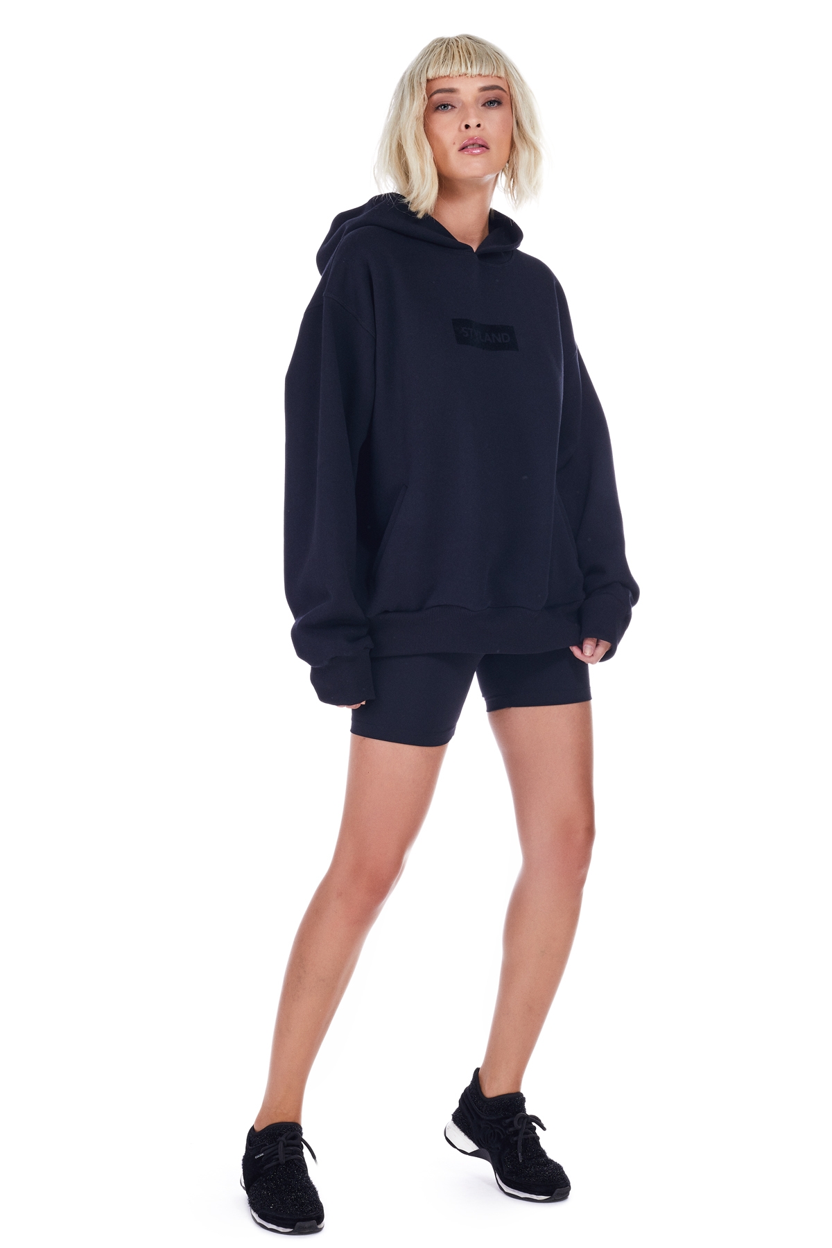 BLACK ORGANIC COTTON HOODIE (unisex item ) - STYLAND